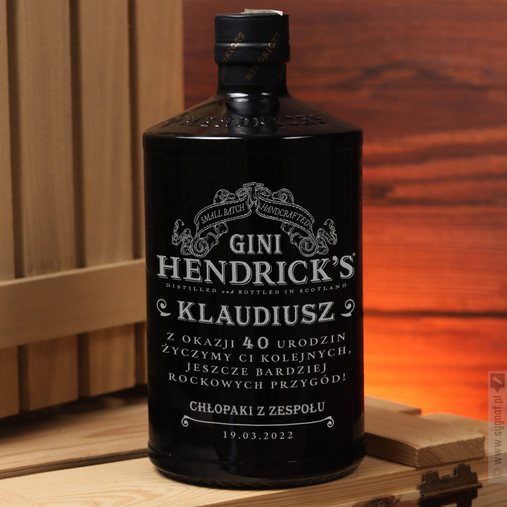 Gini Hendrix - grawerowany gin Hendrick's z personalizacją na urodziny ...